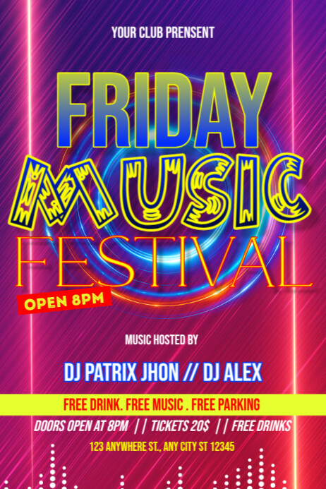 Friday music festival poster Template | PosterMyWall