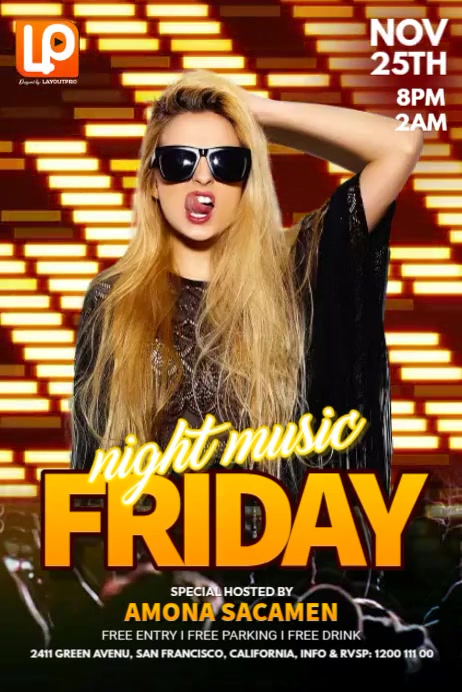 Friday Music Night Video Template | PosterMyWall