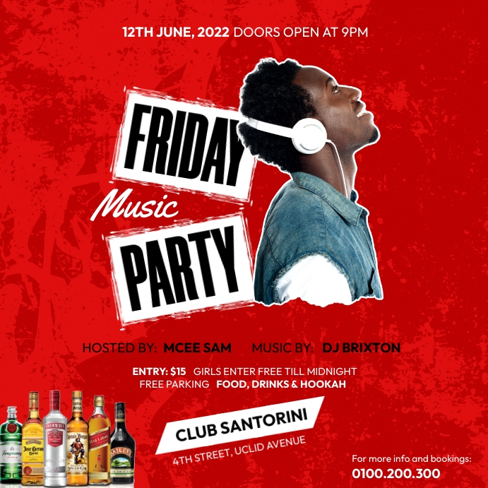 Friday music party (1) Template | PosterMyWall