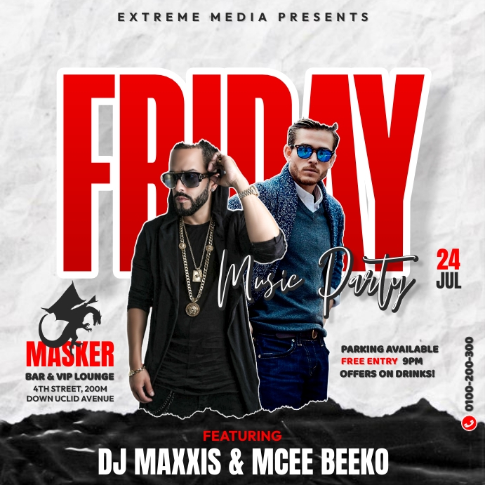 Copy of Friday music party | PosterMyWall