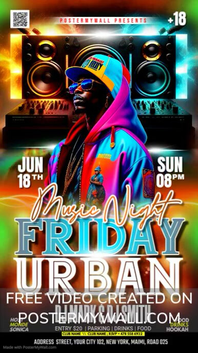 FRIDAY MUSIC PARTY Template | PosterMyWall