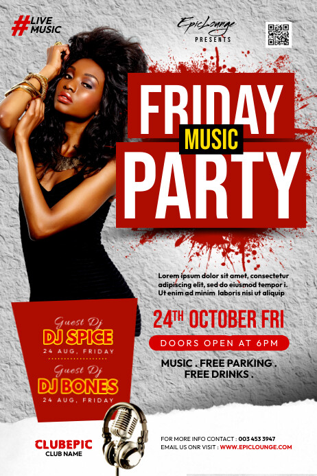 Copy of Friday Music Party flyer template | PosterMyWall