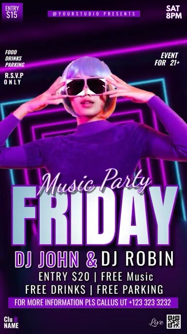 Friday Music Party Video (1) Template | PosterMyWall
