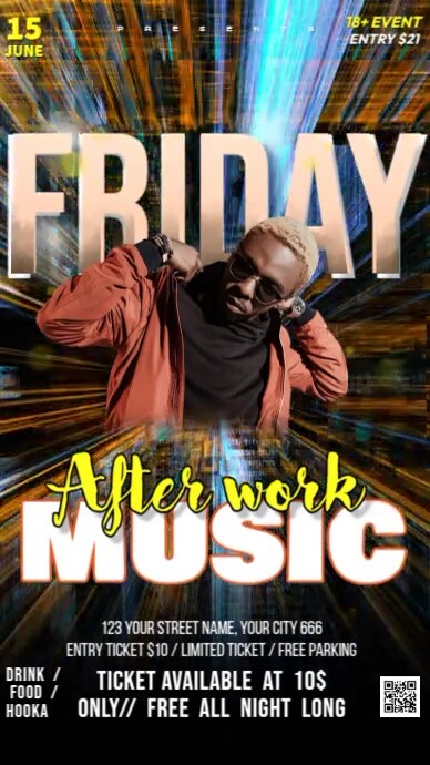 Friday Music Party Video Template | PosterMyWall