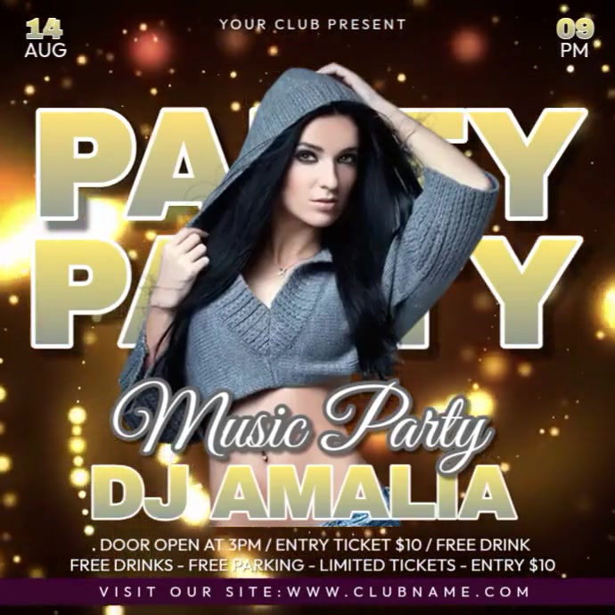 Friday Music Party Video Template | PosterMyWall