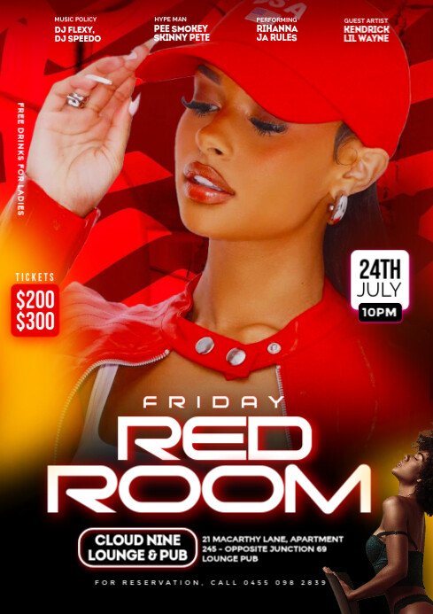 Friday Naughty Red Room Club Event Flyer A4 | PosterMyWall