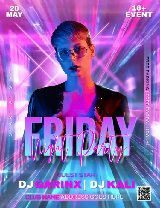 Copy of Friday Neon Night Party | PosterMyWall