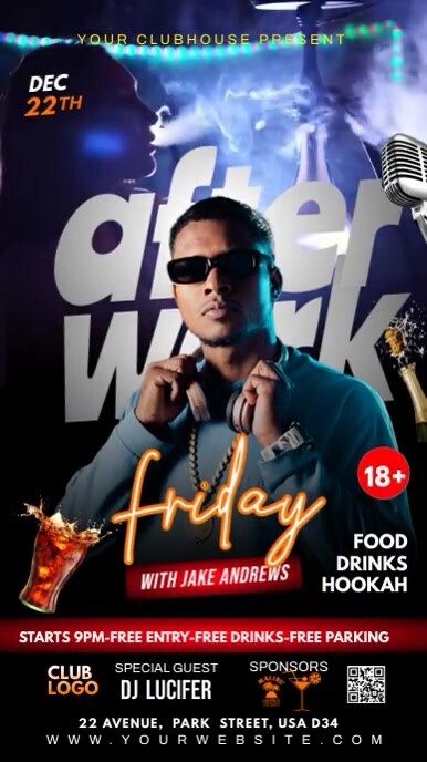 Plantilla de FRIDAY NIGHT AFTER WORK FLYER | PosterMyWall