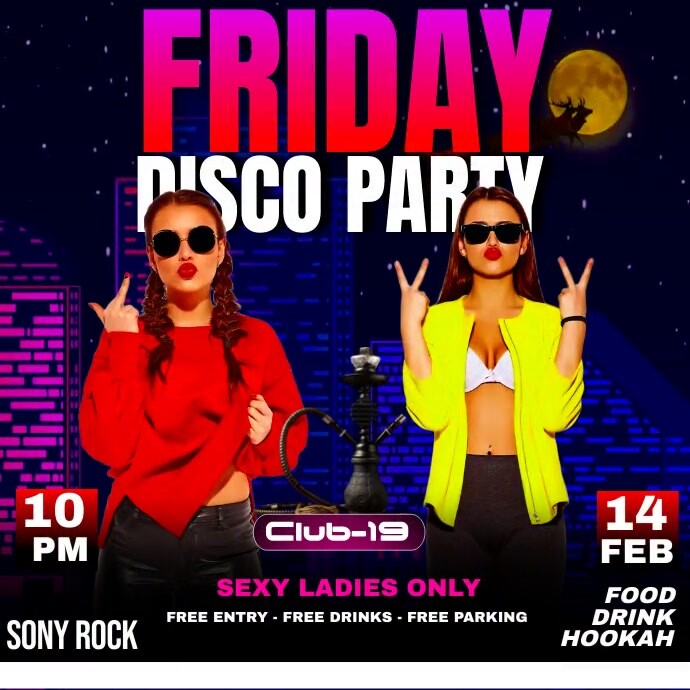 friday night bar drinks party Template | PosterMyWall