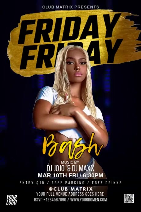 Friday Night bash Template | PosterMyWall