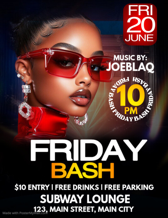 Plantilla de friday night bash | PosterMyWall