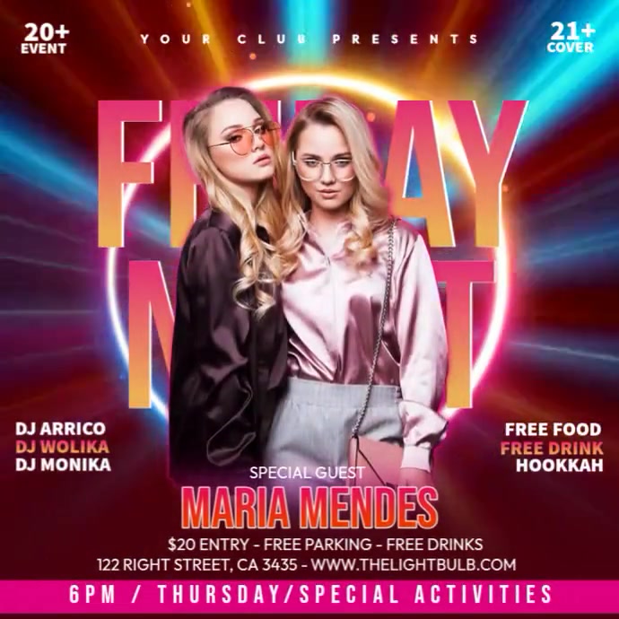 Friday Night Celebration Party Template | PosterMyWall