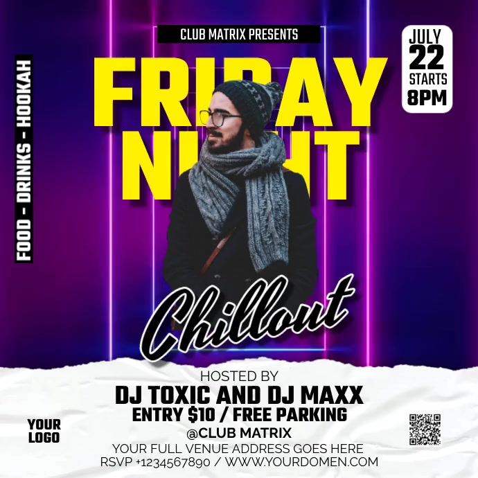Copy of Friday night chillout | PosterMyWall
