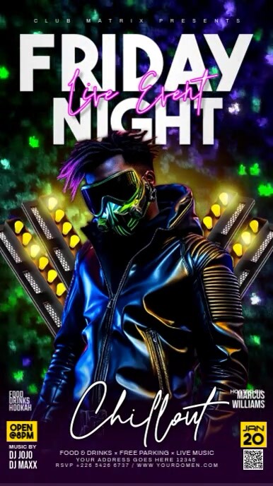 Friday night Chillout Template | PosterMyWall