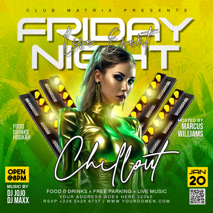 Friday night Chillout Template | PosterMyWall