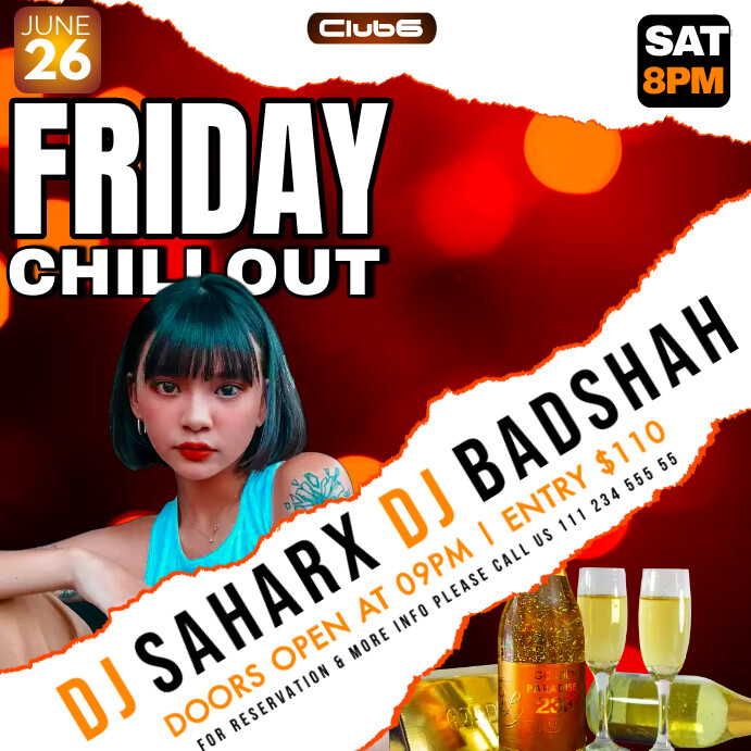 friday night chillout dj club party Template | PosterMyWall