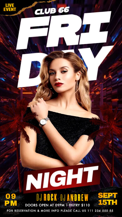 Copy of friday night club bar party | PosterMyWall