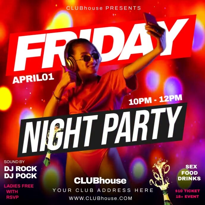 friday night club bar party Template | PosterMyWall