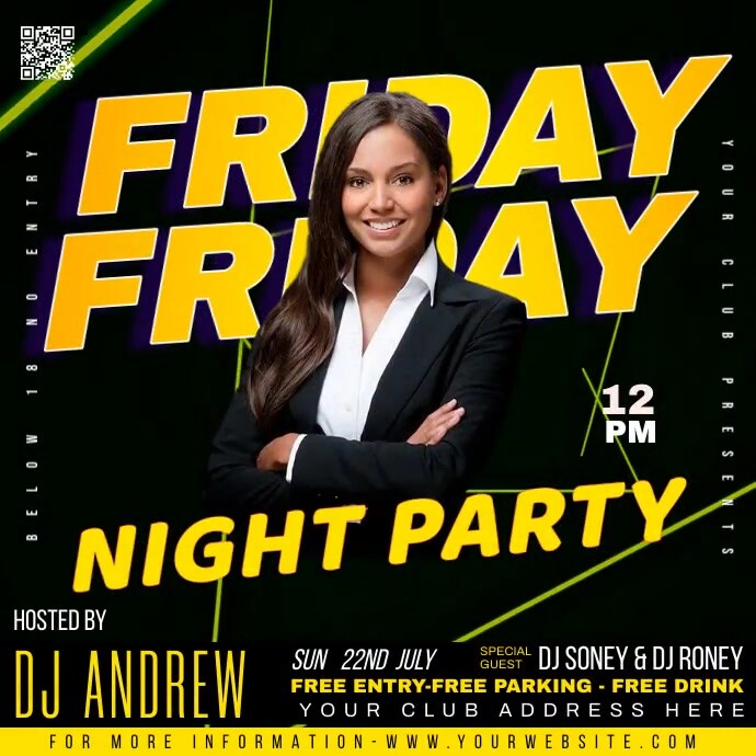 friday night club bar party flyer poster Template | PosterMyWall