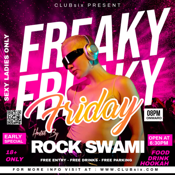 friday night club bar party flyer poster template | PosterMyWall