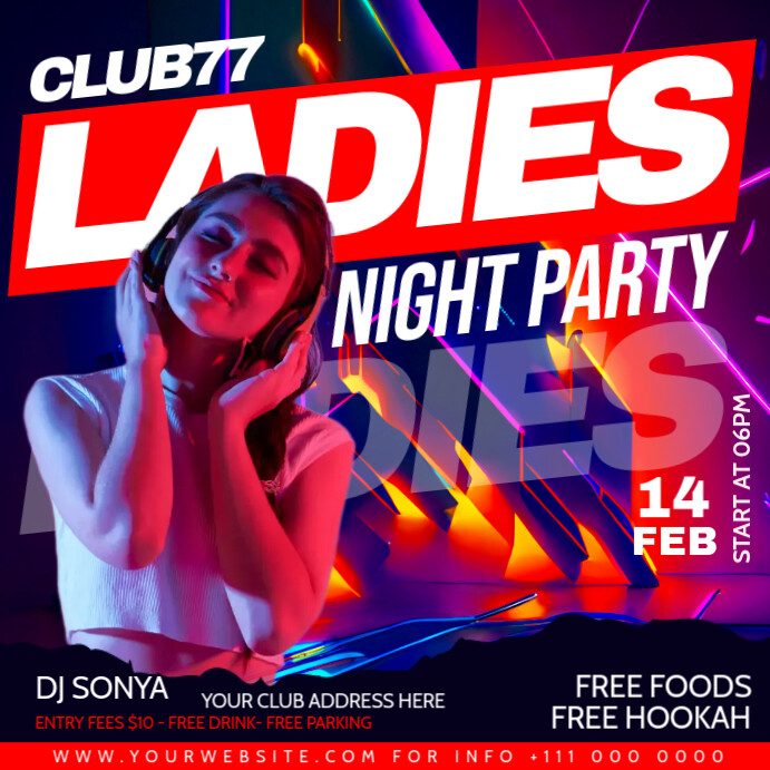 friday night club bar party flyer poster template, | PosterMyWall