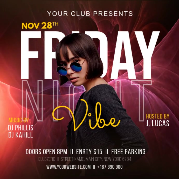 Copy of friday night club bar party flyer poster temp | PosterMyWall