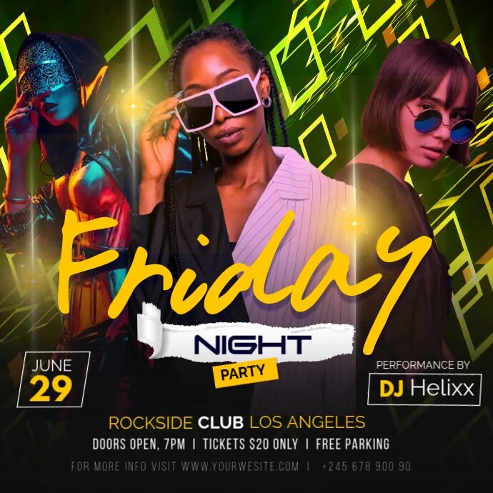 friday night club bar party flyer poster temp Template | PosterMyWall