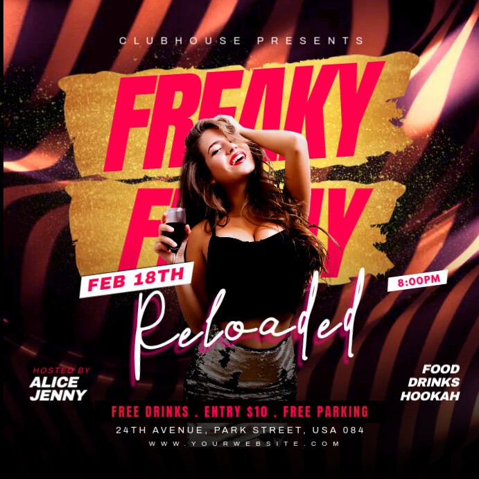 friday night club bar party flyer poster temp Template | PosterMyWall