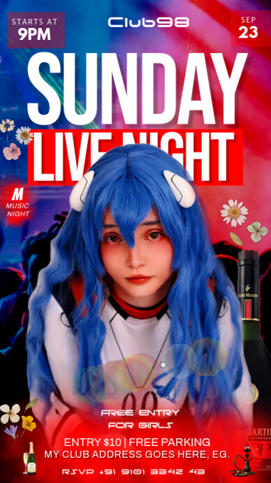 friday night club bar party flyer poster template | PosterMyWall