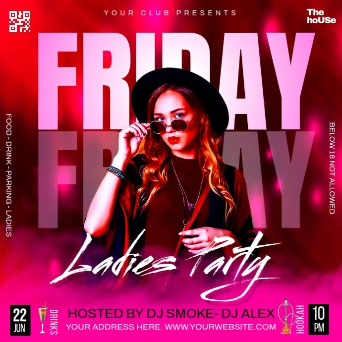 Copy of friday night club bar party flyer poster template, | PosterMyWall