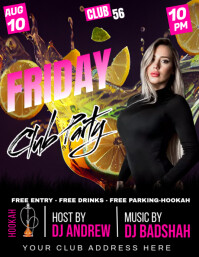 friday night club bar party flyer poster template | PosterMyWall
