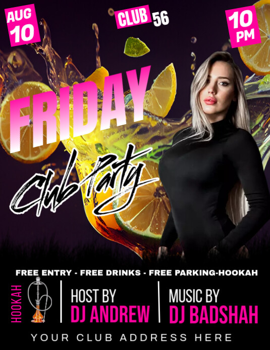 Copy of friday night club bar party flyer poster template | PosterMyWall