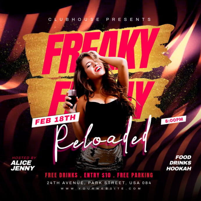 friday night club bar party flyer poster temp Template | PosterMyWall