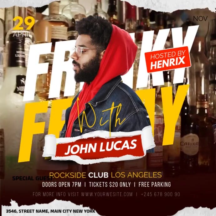 Plantilla de friday night club bar party flyer poster temp | PosterMyWall