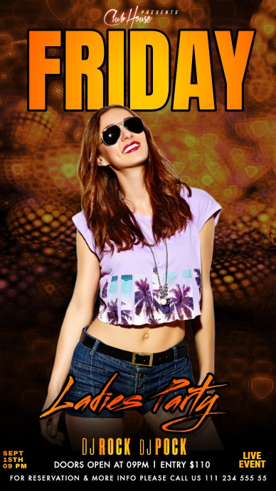 Copy of friday night club bar party flyer poster temp | PosterMyWall