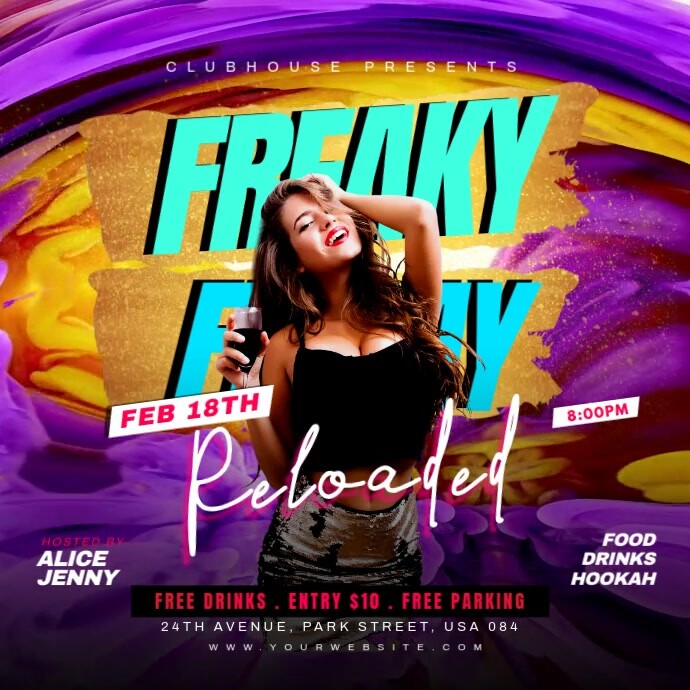 friday night club bar party flyer poster temp Template | PosterMyWall