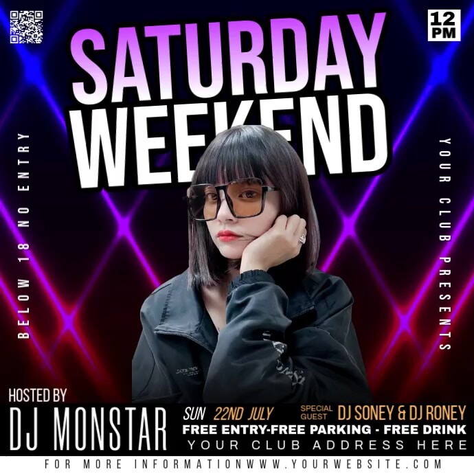 friday night club bar party flyer poster temp เทมเพลต | PosterMyWall