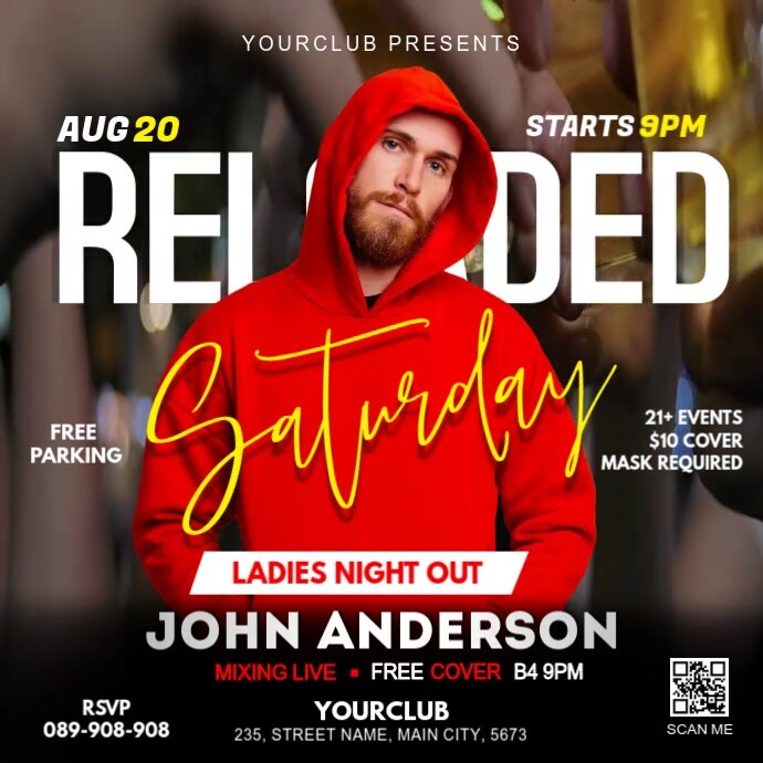 friday night club bar party flyer poster temp Template | PosterMyWall