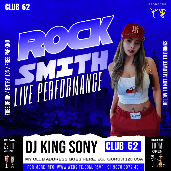 Plantilla de friday night club bar party flyer poster temp | PosterMyWall