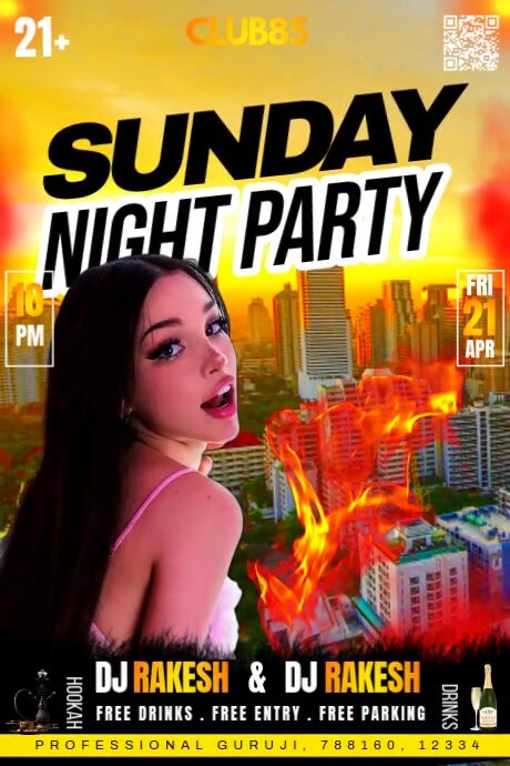 friday night club bar party flyer poster temp Template | PosterMyWall