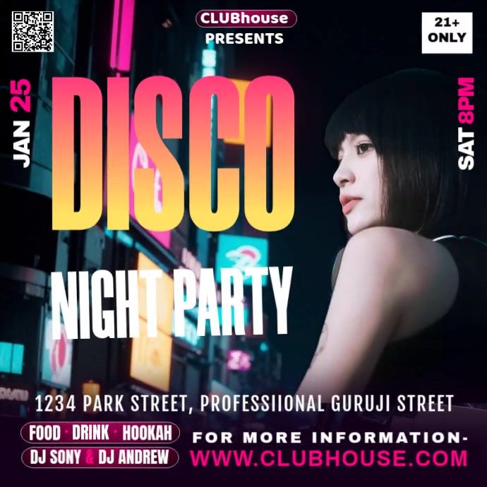friday night club bar party flyer poster template | PosterMyWall