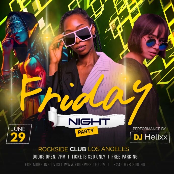Plantilla de friday night club bar party flyer poster temp | PosterMyWall