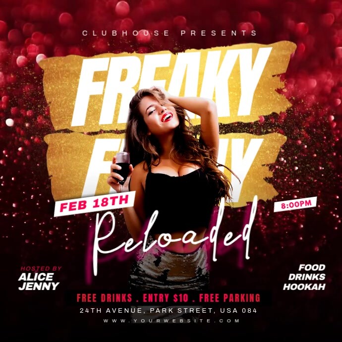 friday night club bar party flyer poster temp Template | PosterMyWall