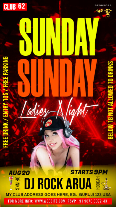 friday night club bar party flyer template | PosterMyWall