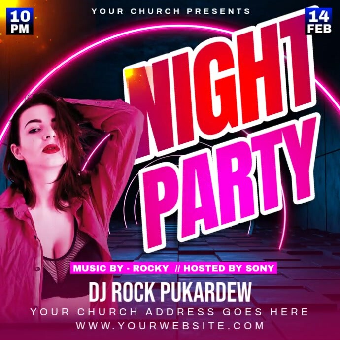 friday night club bar party flyer template | PosterMyWall