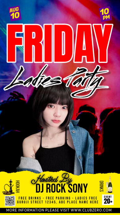 friday night club bar party flyer template | PosterMyWall