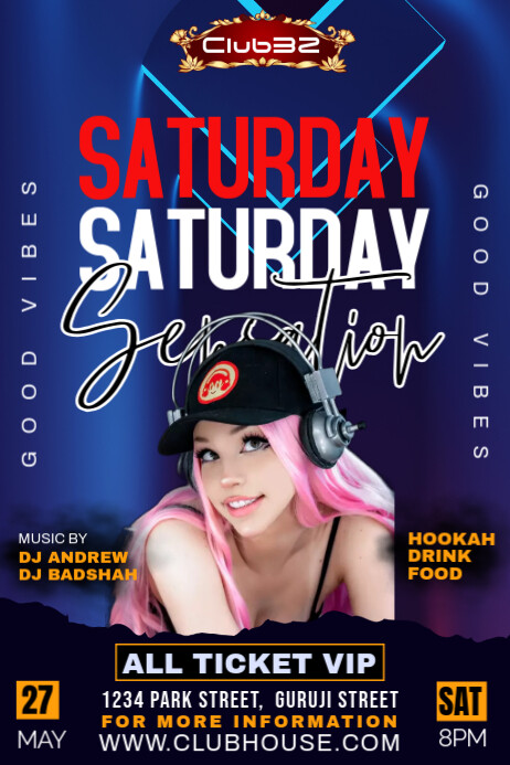 Copy of friday night club bar party flyer template | PosterMyWall