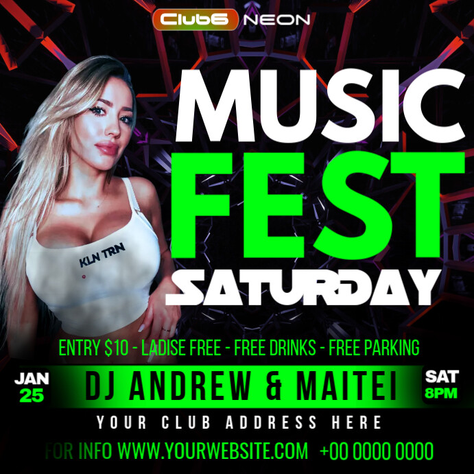 friday night club bar party flyer template | PosterMyWall