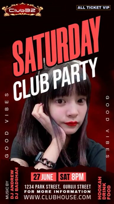 friday night club bar party flyer template | PosterMyWall