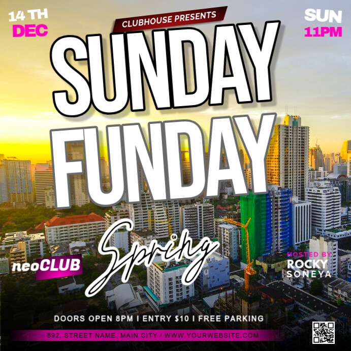 friday night club bar party flyer template | PosterMyWall